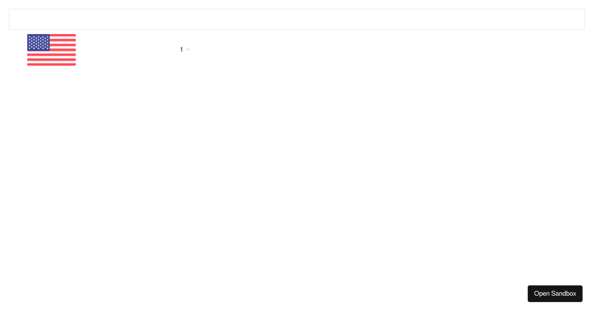 React Custom Flag Select Example Codesandbox