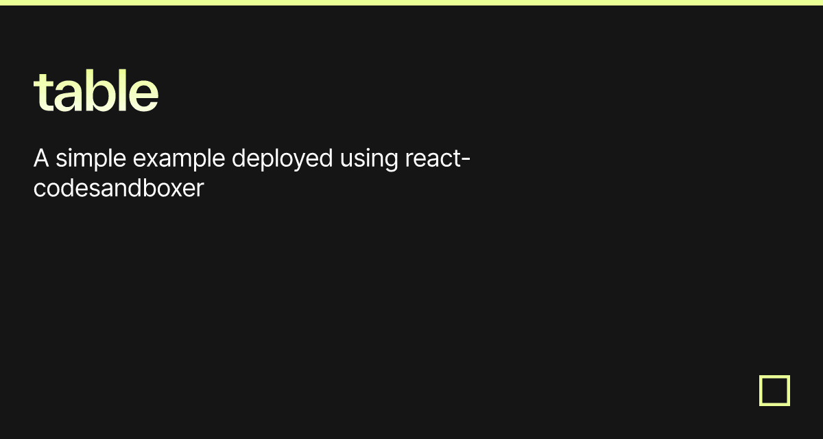 table - Codesandbox
