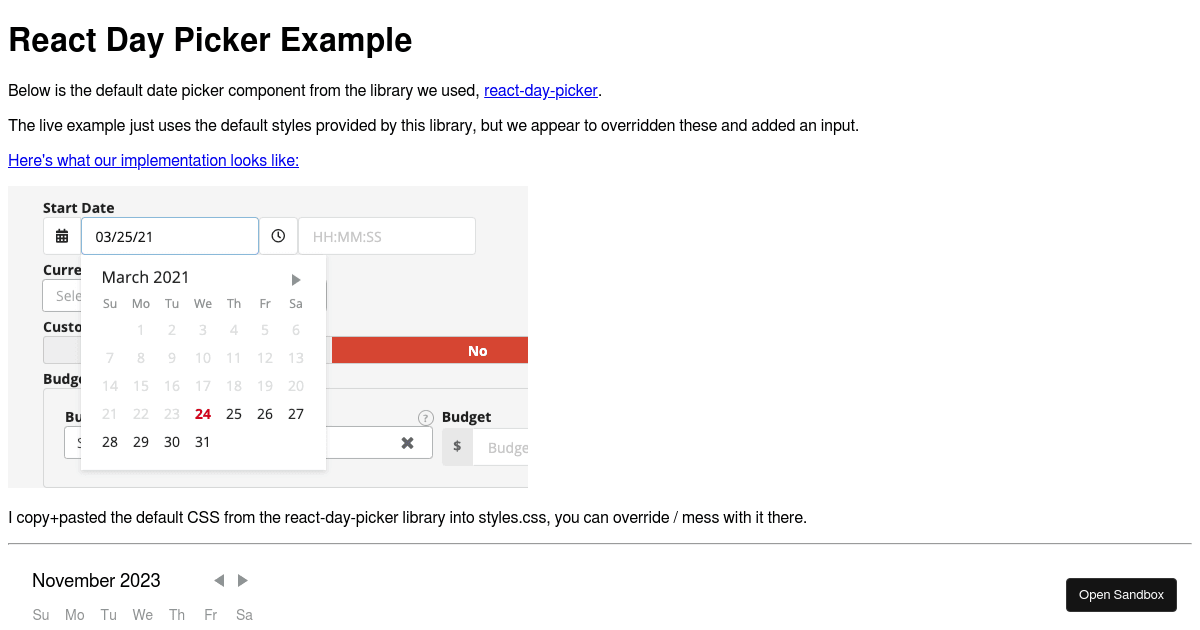 React Day Picker - Codesandbox React Day Picker - Codesandbox