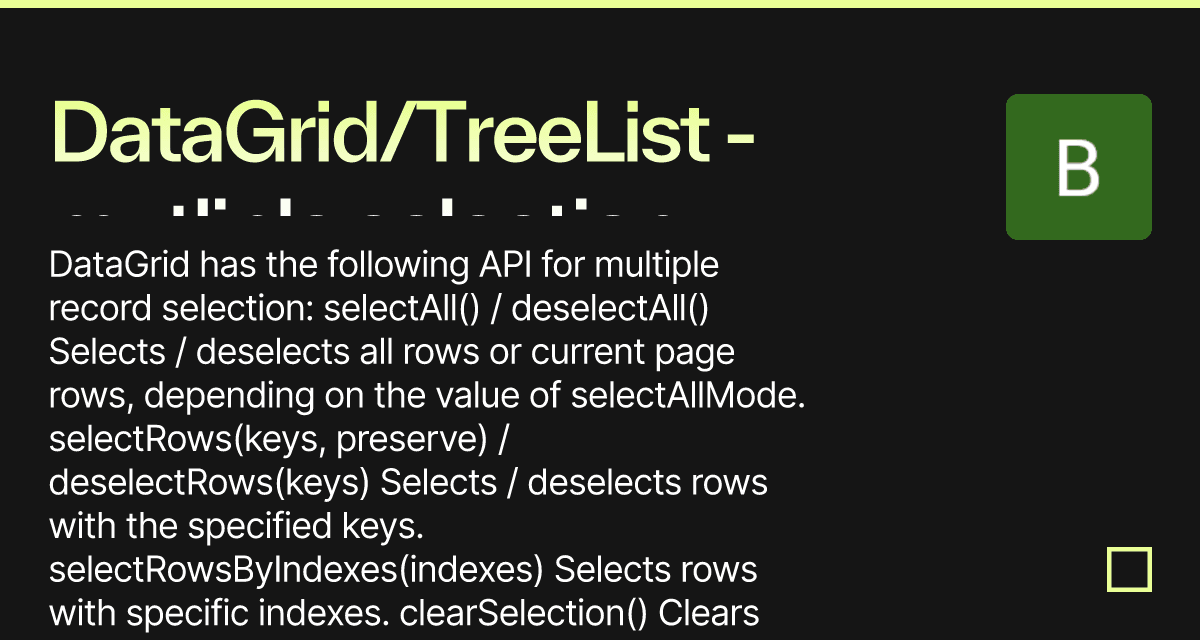 DataGrid/TreeList - mutliple selection order - Codesandbox
