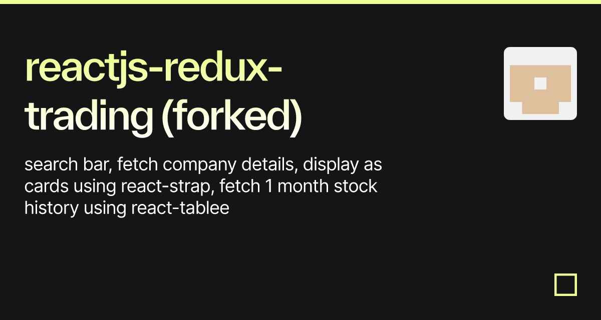 reactjs-redux-trading (forked) - Codesandbox
