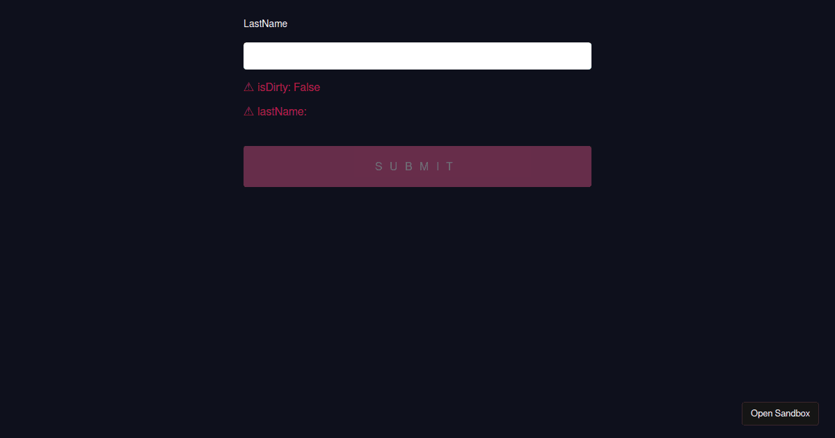 React Hook Form - useForm Template (forked) - Codesandbox