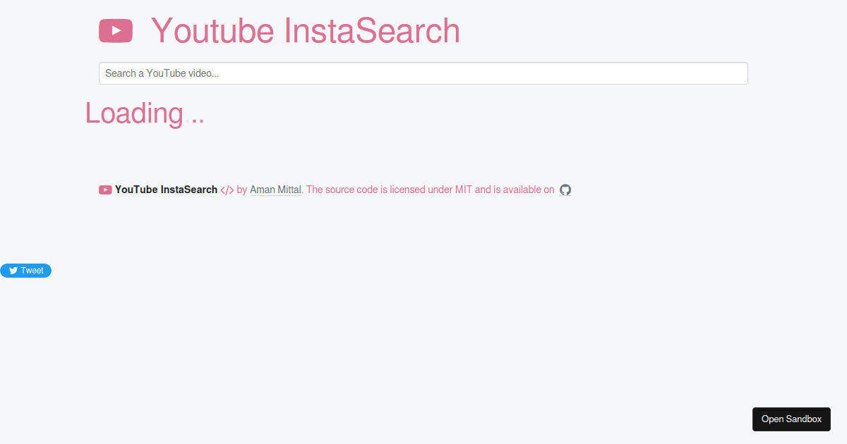React Youtube Search Codesandbox