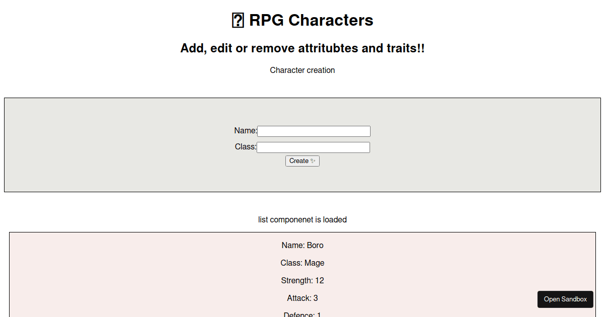 rpg-stats - Codesandbox