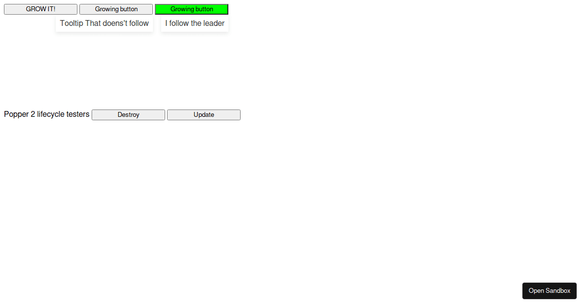 Popper.js with resizeObserver - Codesandbox