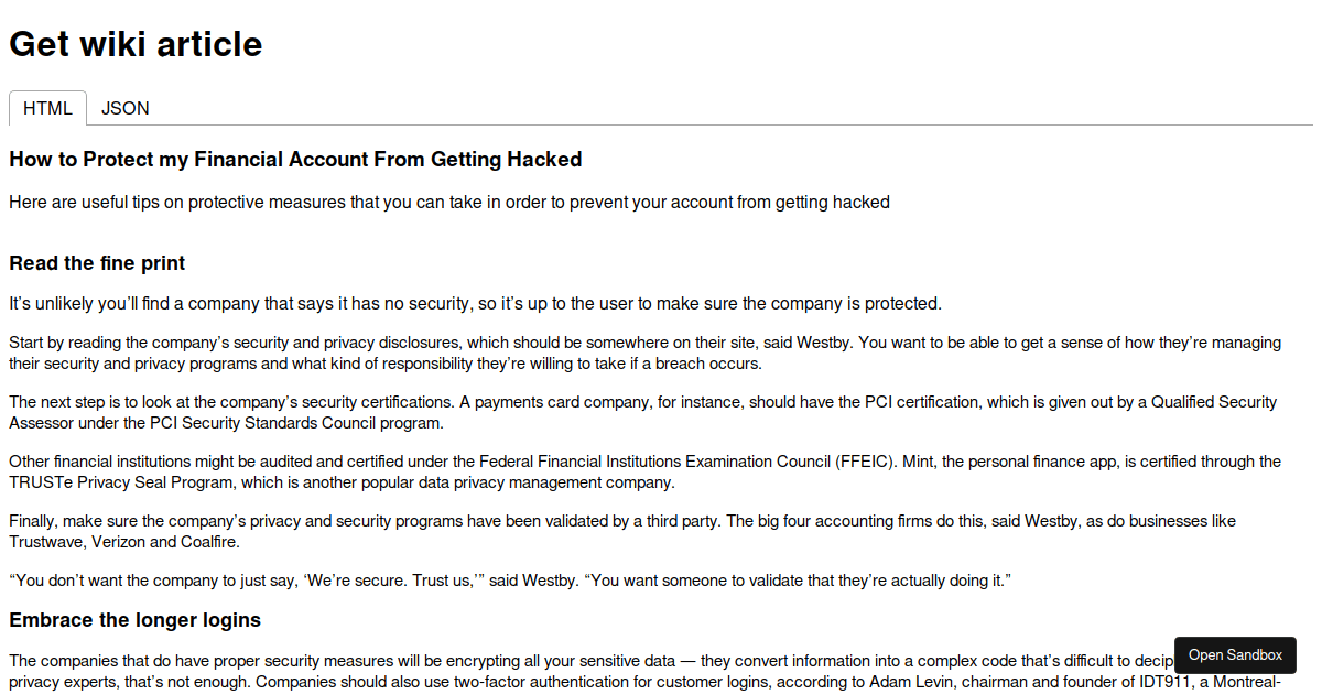 get-wiki - Codesandbox