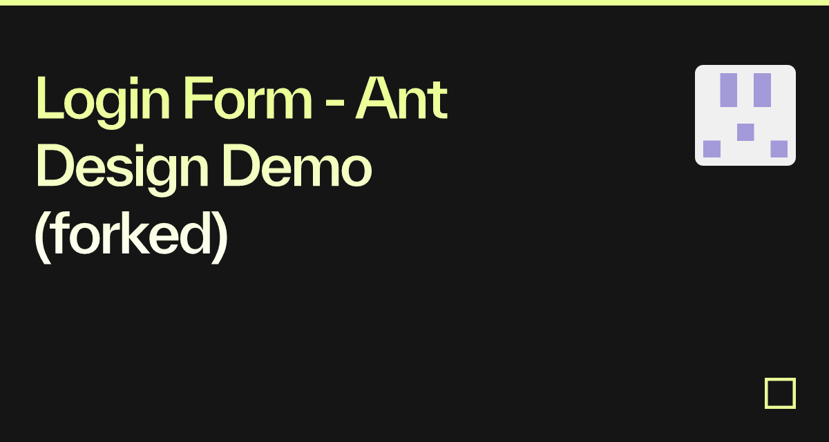 Login Form - Ant Design Demo (forked) - Codesandbox