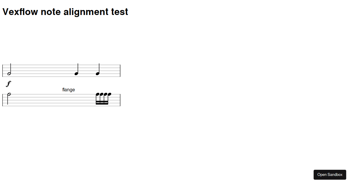 raw vexflow test - Codesandbox