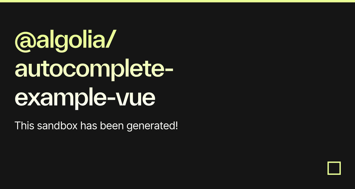 @algolia/autocomplete-example-vue - Codesandbox