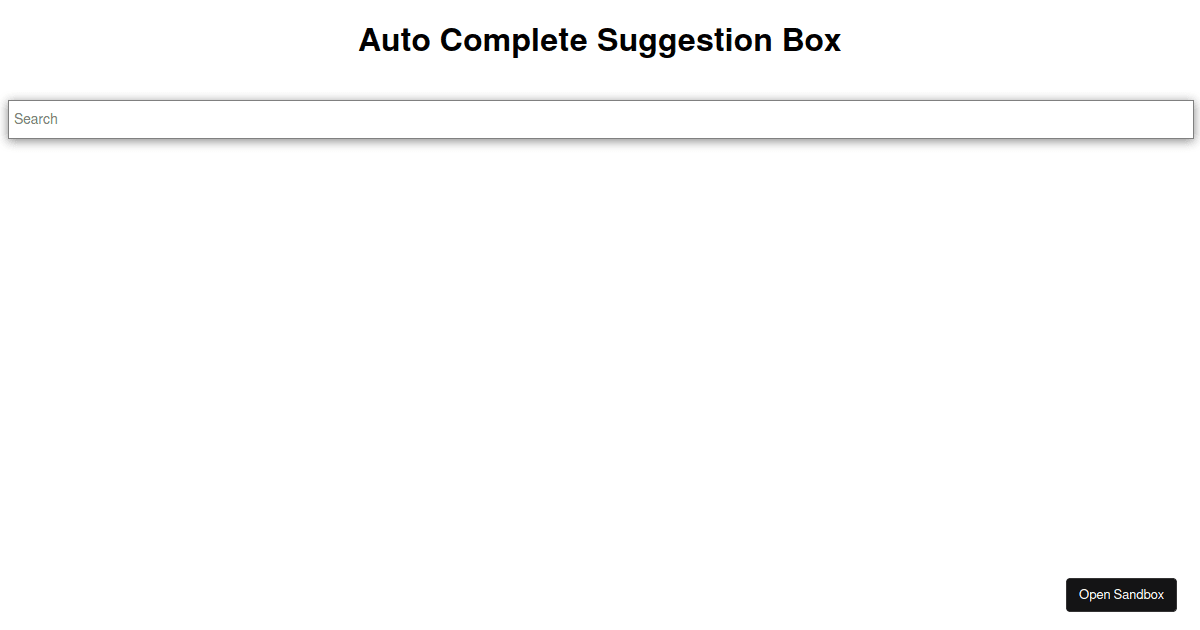 Auto Complete Suggestions With Keybord Nav Codesandbox