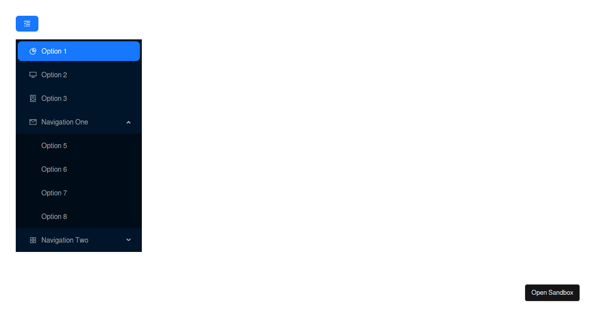 Collapsed inline menu - antd@5.5.1 - Codesandbox