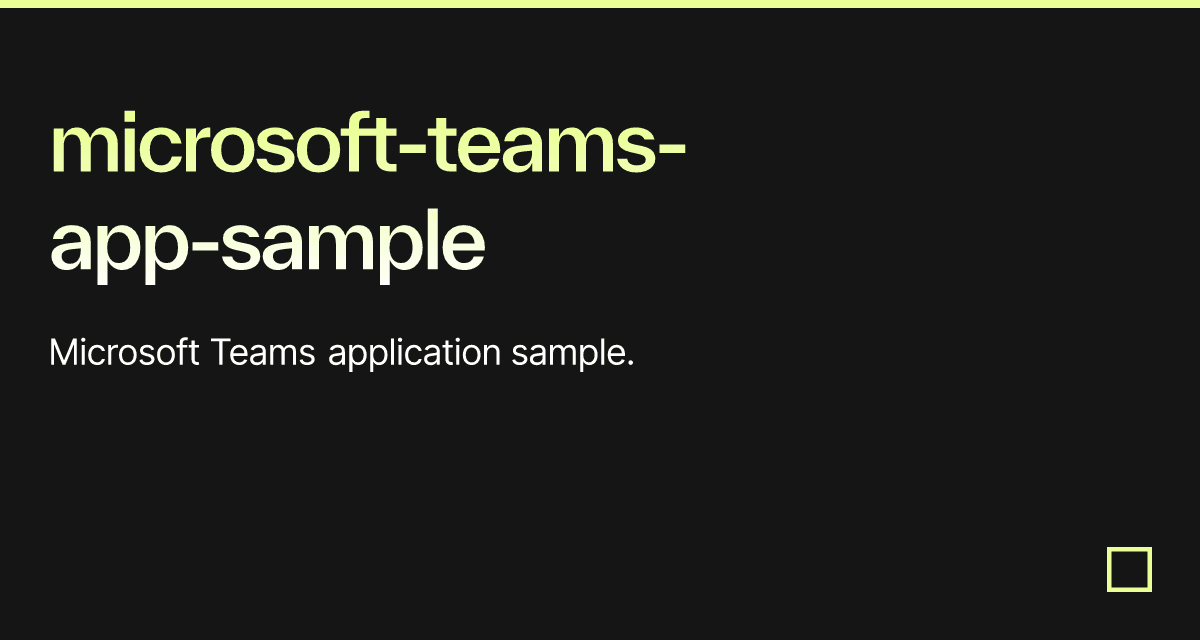 microsoft-teams-app-sample - Codesandbox