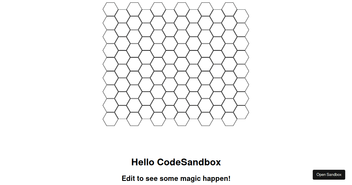 Hexagons in React (forked) - Codesandbox