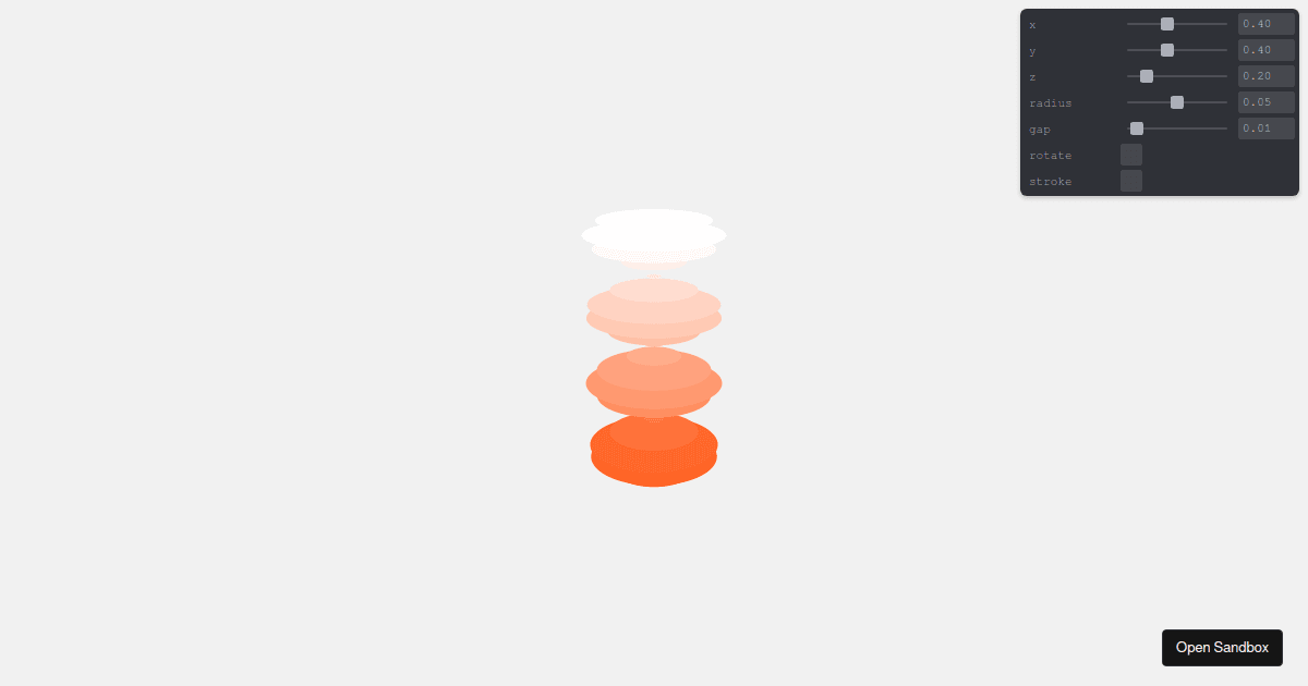 3d circle projection - Codesandbox