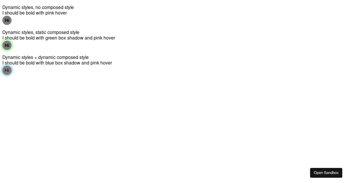 jss composable styles bug - Codesandbox