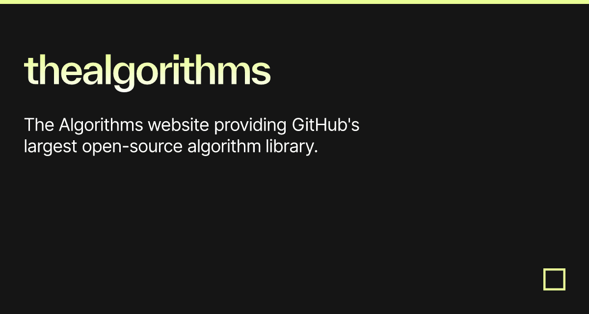thealgorithms - Codesandbox