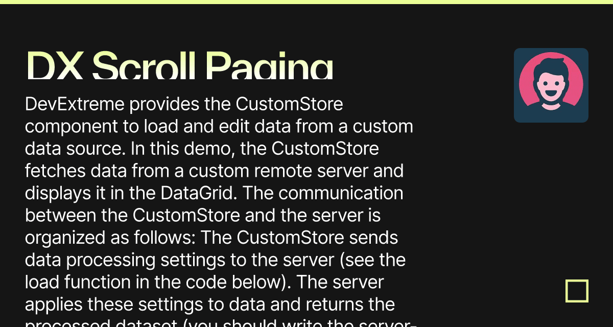DX Scroll Paging example - Codesandbox