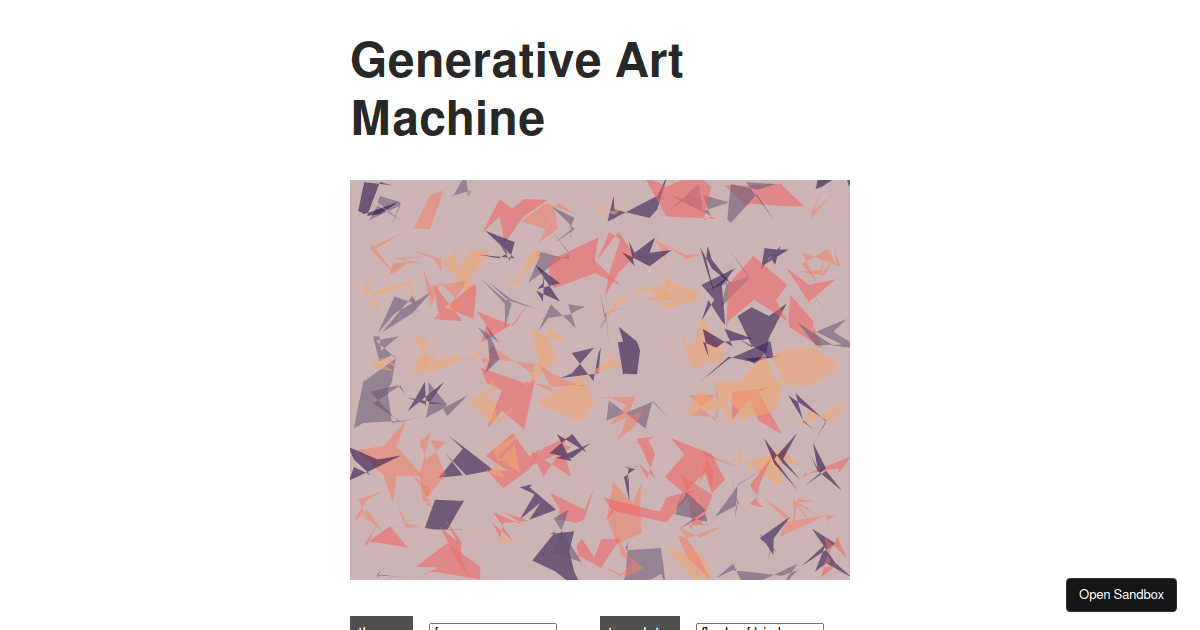 Generative Art Machine - Codesandbox