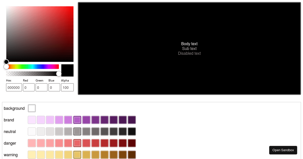 contrast text - Codesandbox