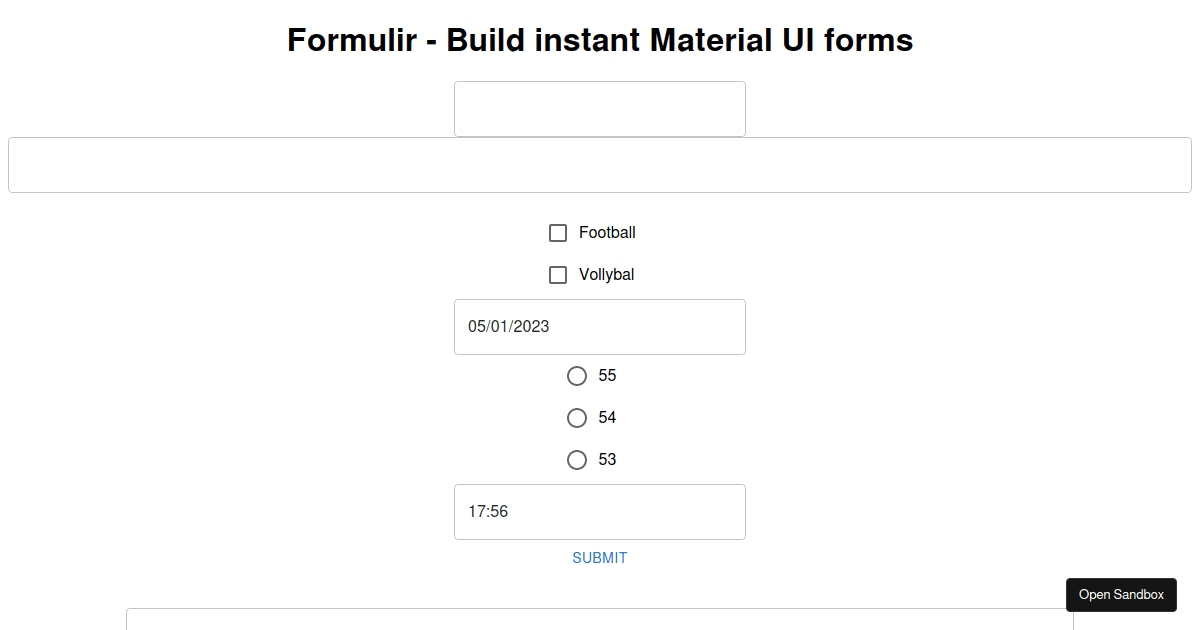 Formulir - Build instant Material UI forms (forked) - Codesandbox