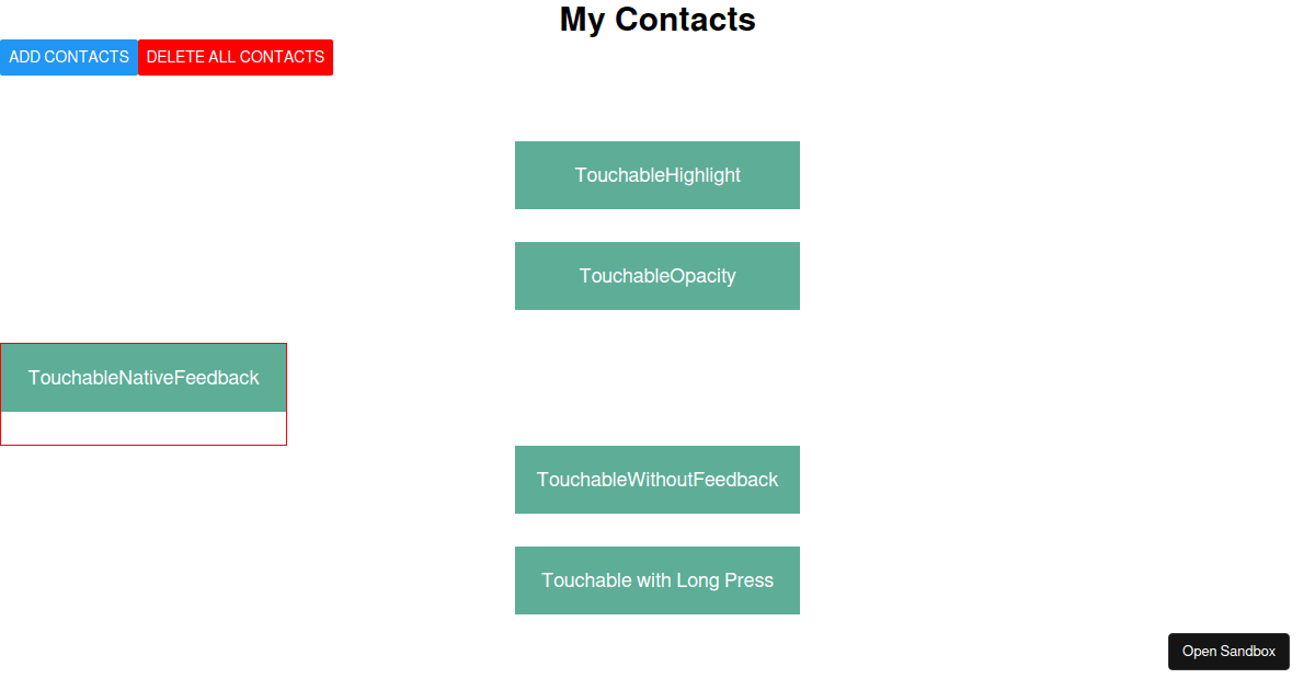 React Native Scroll And Touchable Forked Codesandbox