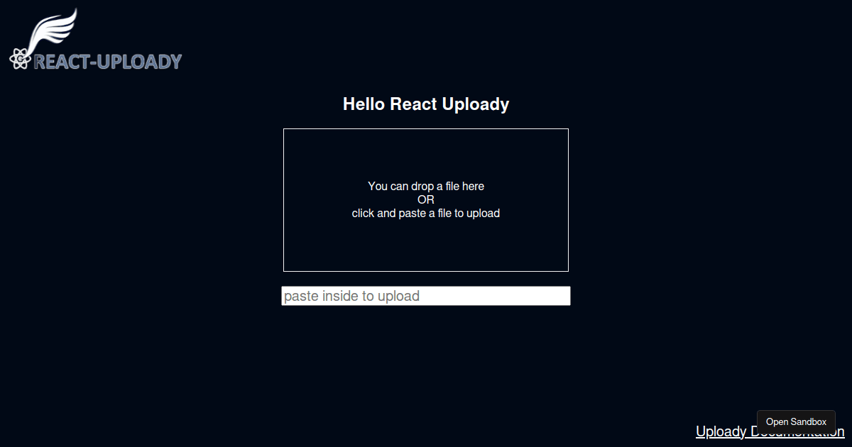react-uploady paste-to-upload demo (forked) - Codesandbox