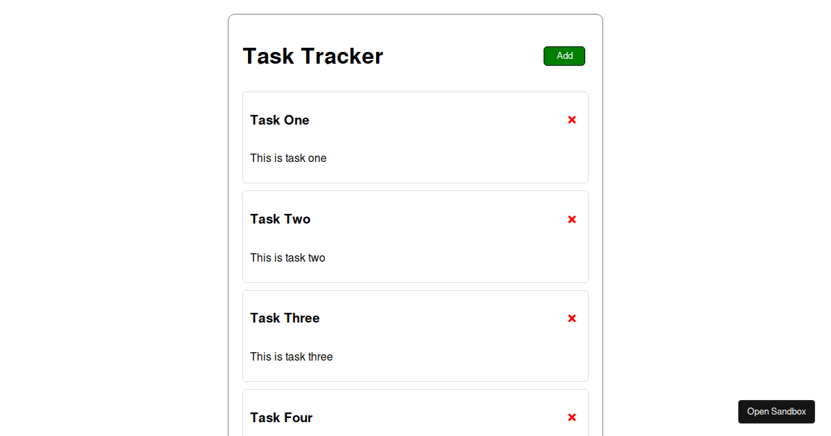 Task Tracker - Codesandbox