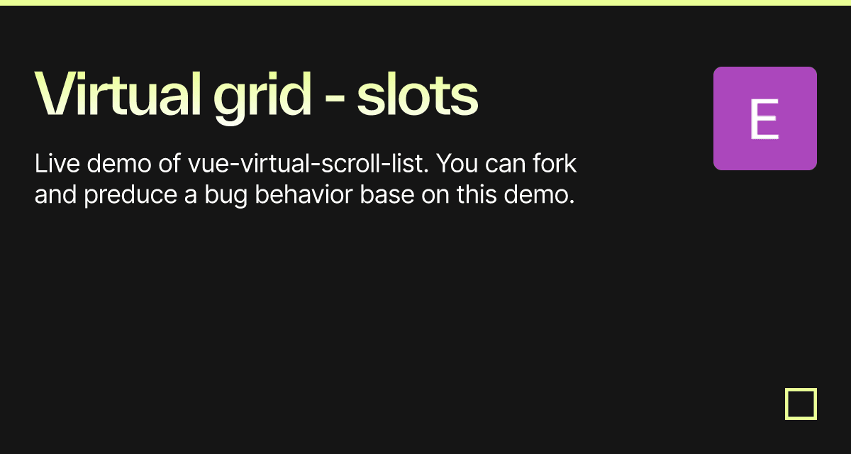 Virtual grid - slots - Codesandbox Virtual grid - slots - Codesandbox