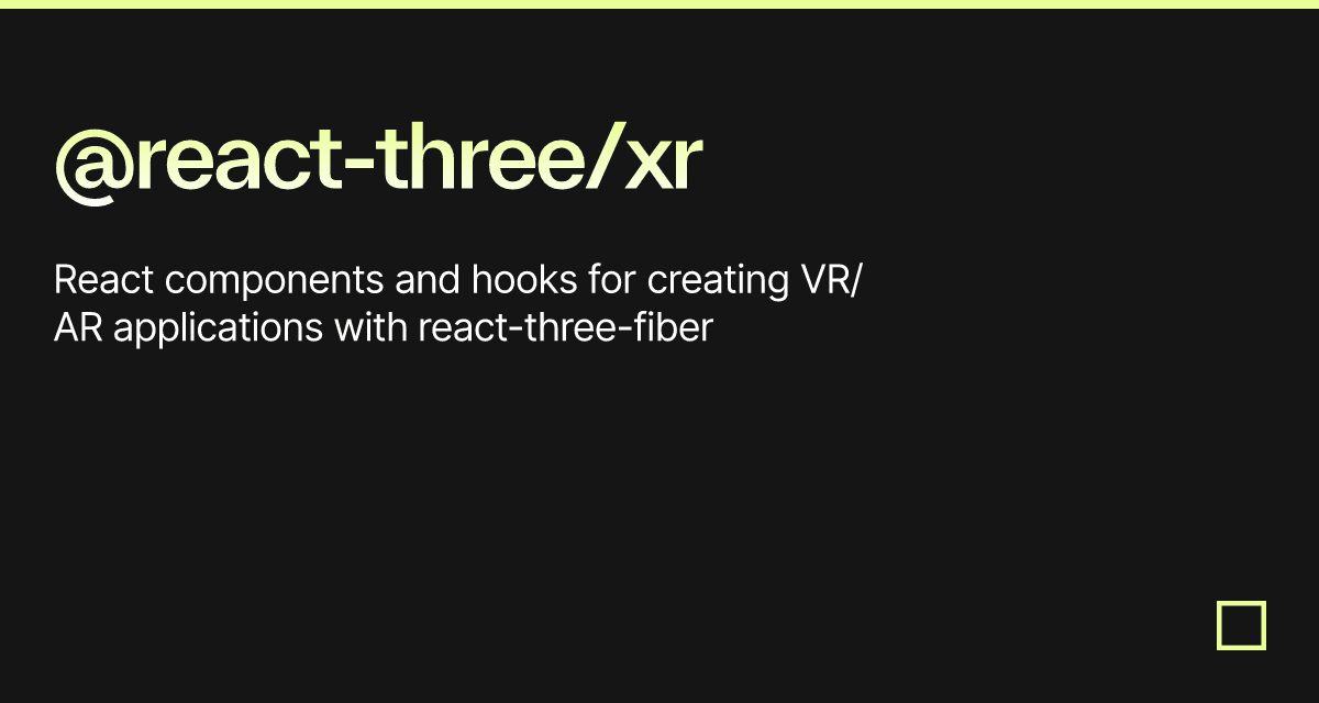 @react-three/xr - Codesandbox