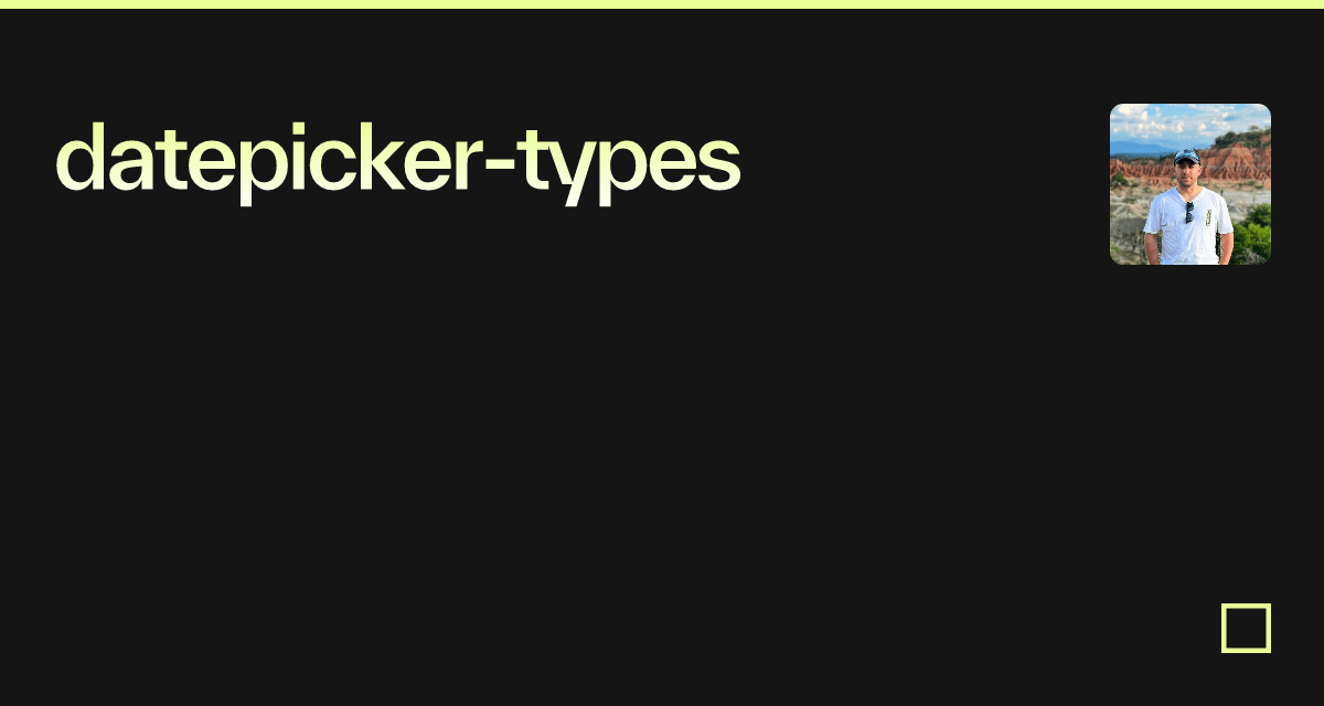 datepicker-types - Codesandbox