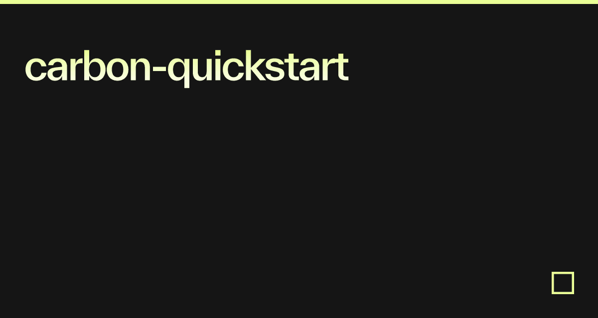 carbon-quickstart - Codesandbox