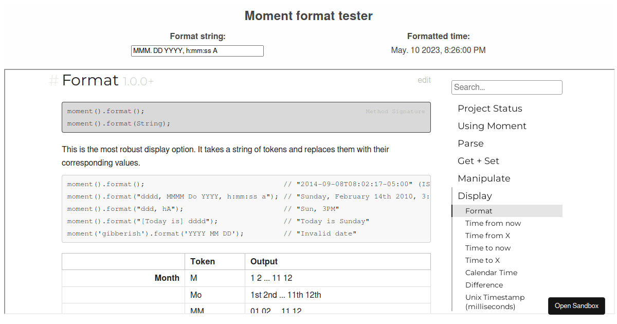 moment-format-tester - Codesandbox moment-format-tester - Codesandbox