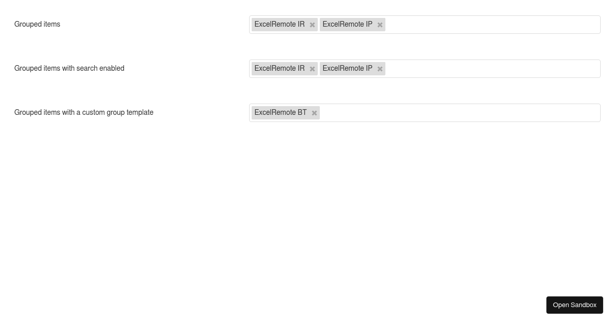 Grouped Items - DevExtreme Tag Box - Codesandbox