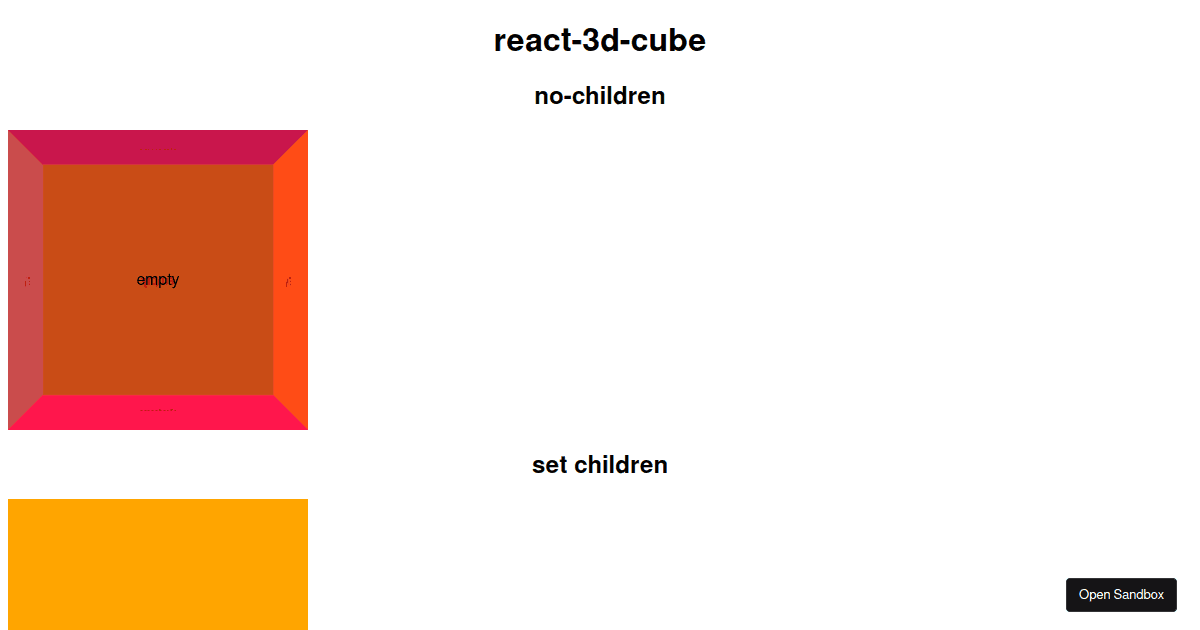 React 3d Cube Forked Codesandbox