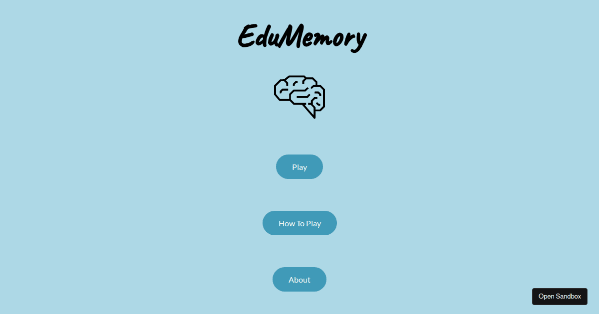 React Memory Codesandbox