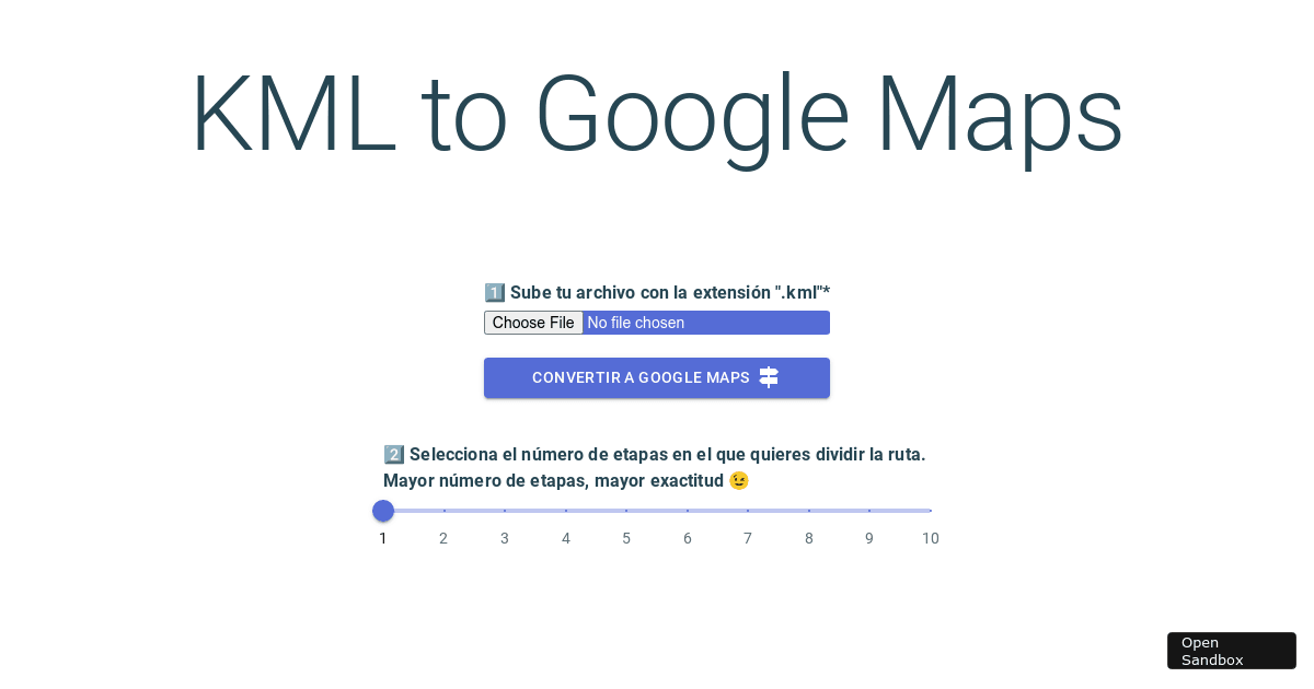 KML to Google Maps - Codesandbox