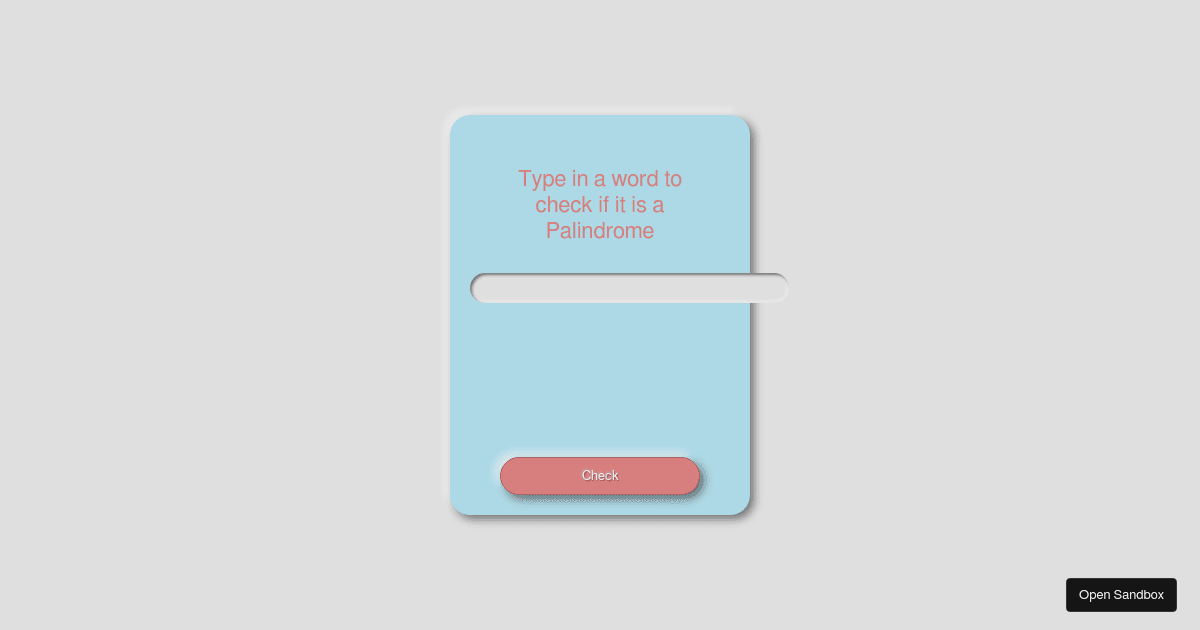 superchrisho/palindrome - Codesandbox