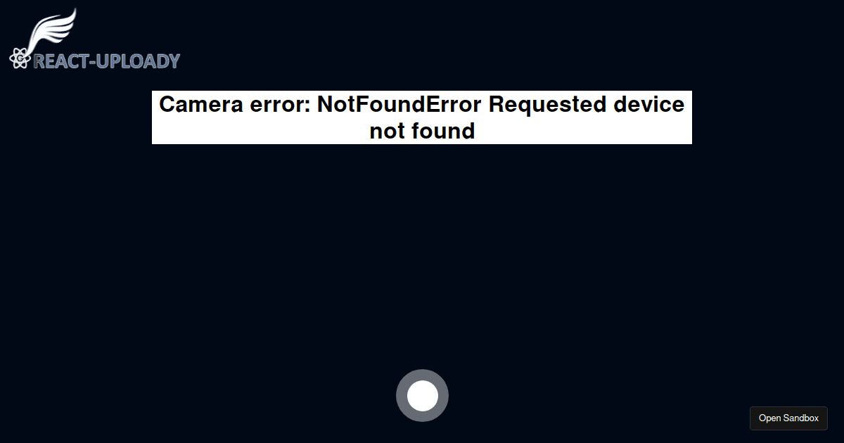 React Uploady With React Html5 Camera Photo Codesandbox