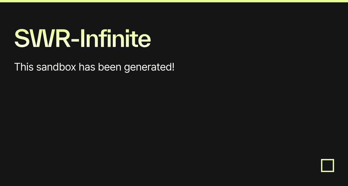 SWR-Infinite - Codesandbox