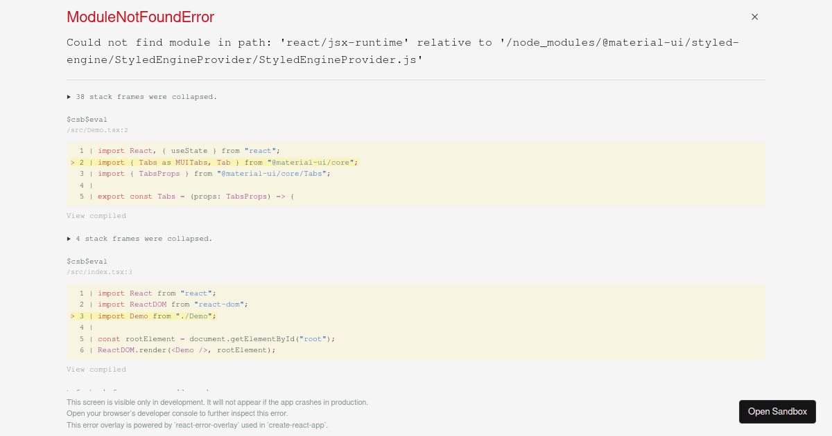 Material-UI issue (forked) - Codesandbox Material-UI issue (forked) - Codesandbox