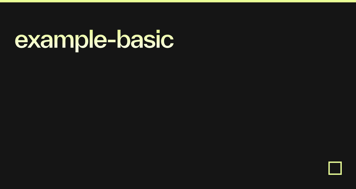 example-basic - Codesandbox