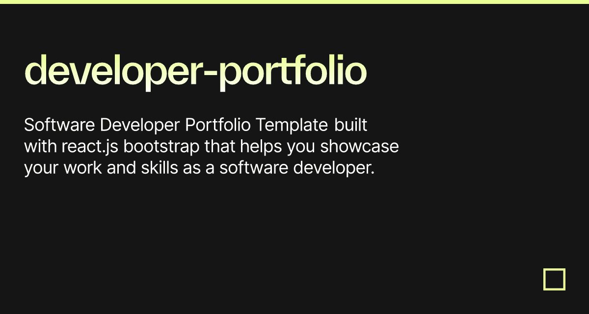 developer-portfolio - Codesandbox