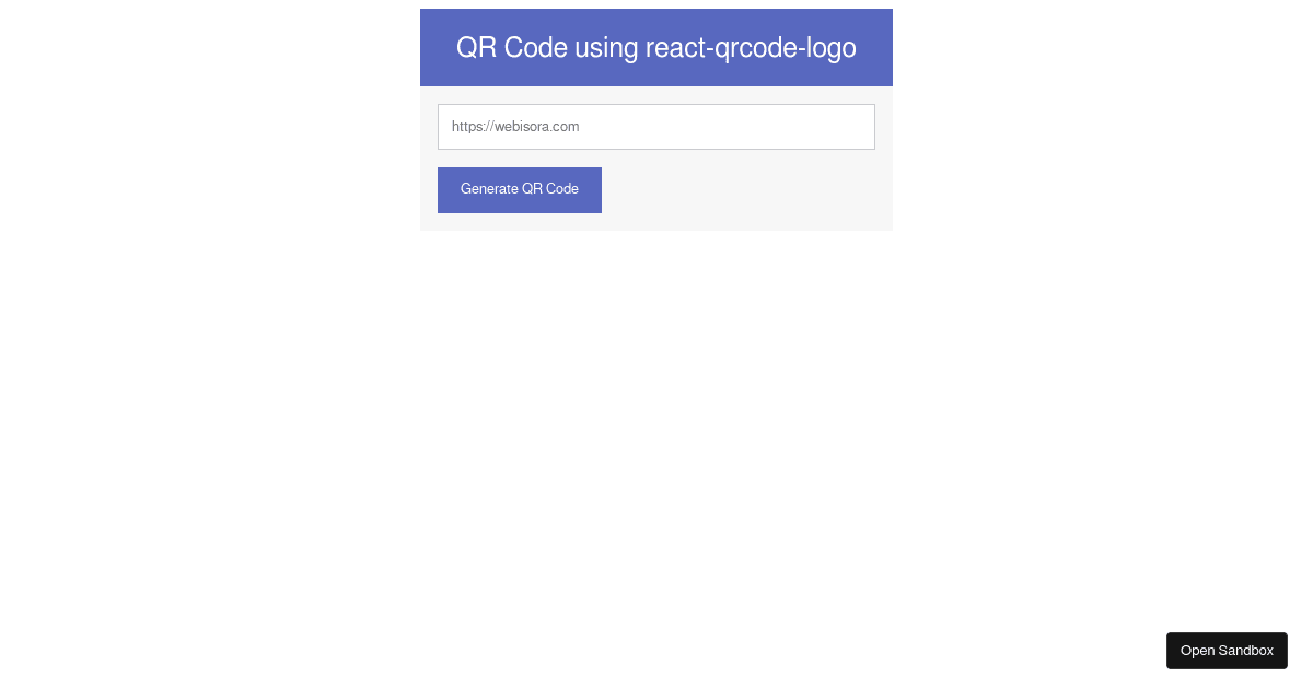 Qr Code Using React Qrcode Logo Forked Codesandbox