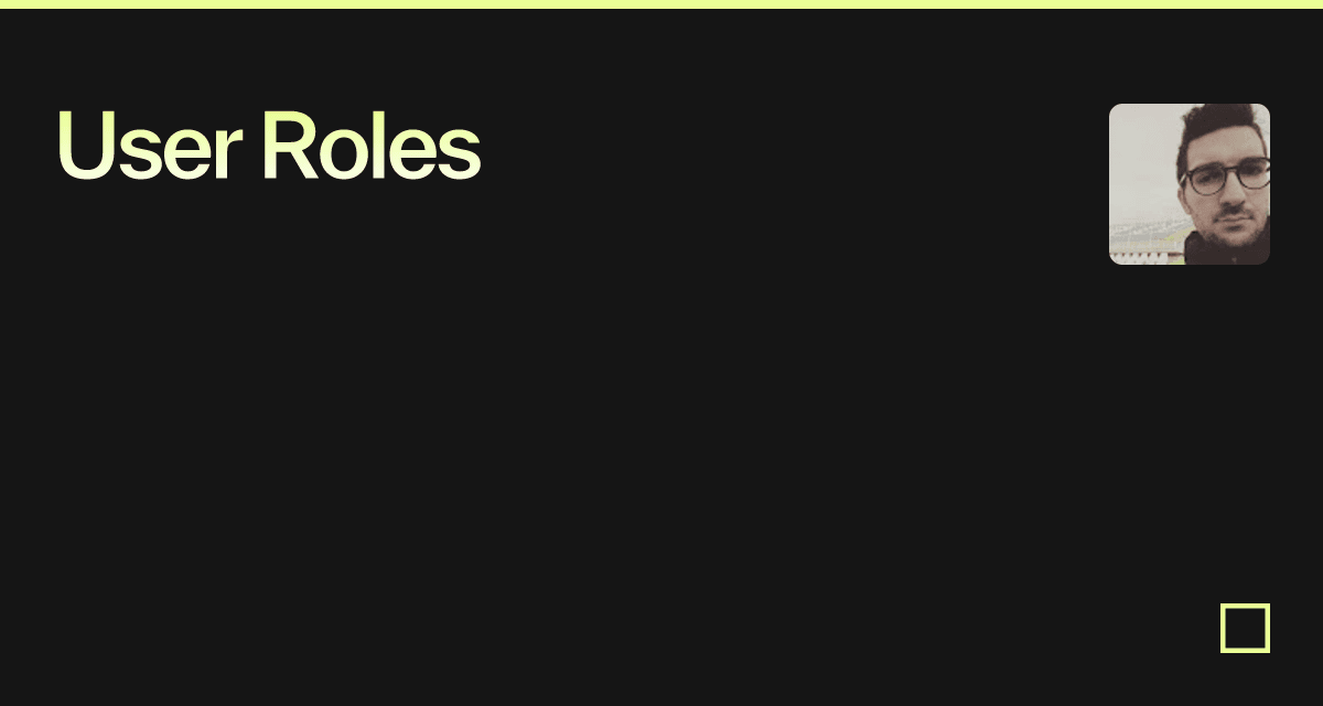 User Roles - Codesandbox