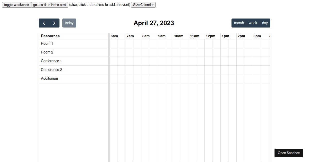 FullCalendar v4 Vue - Codesandbox