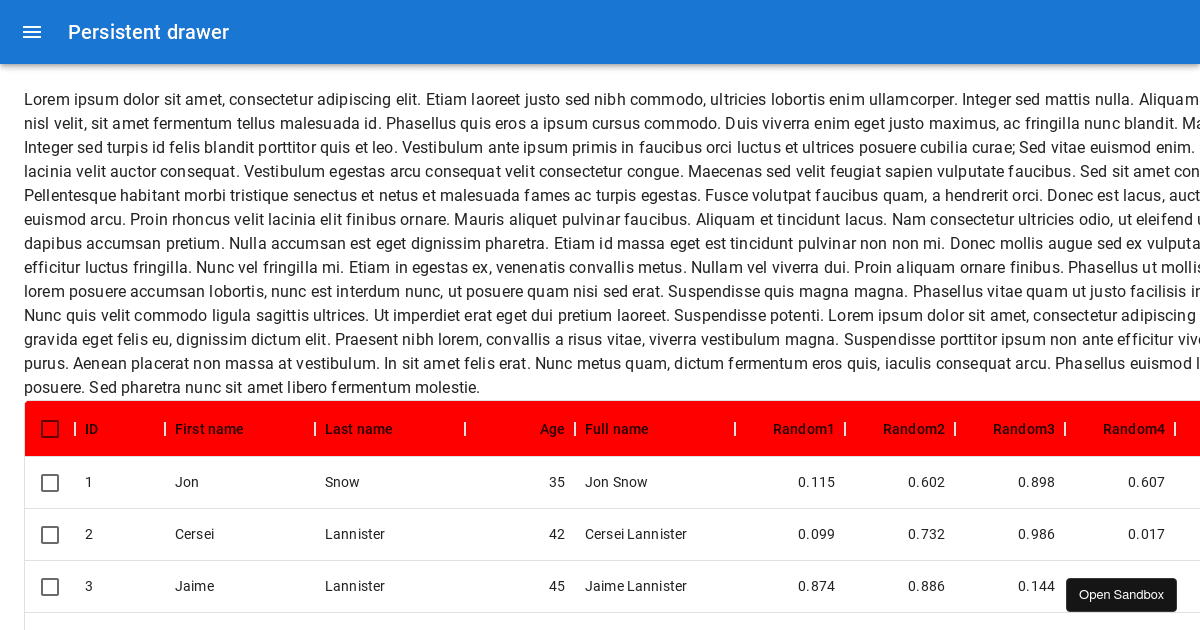 PersistentDrawerLeft demo — Material UI (forked) - Codesandbox