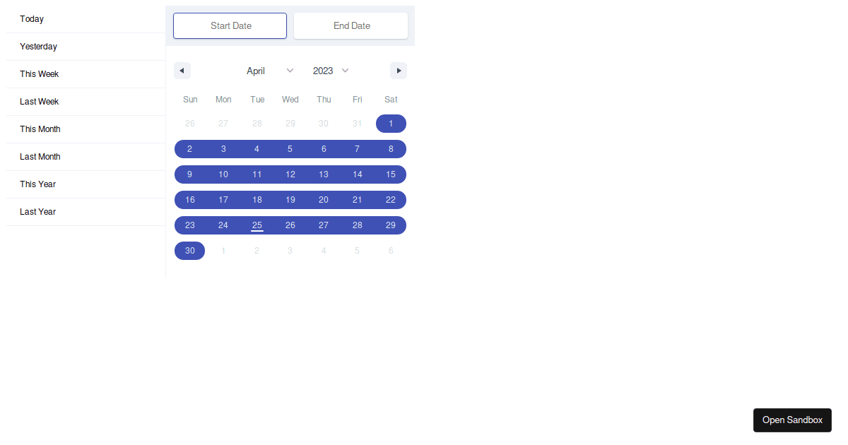 react-date-range demo - Codesandbox
