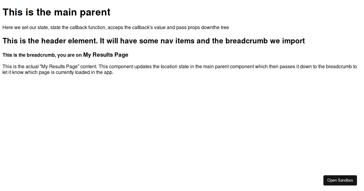 React Pass State Up And Props Down With Functional Components Codesandbox