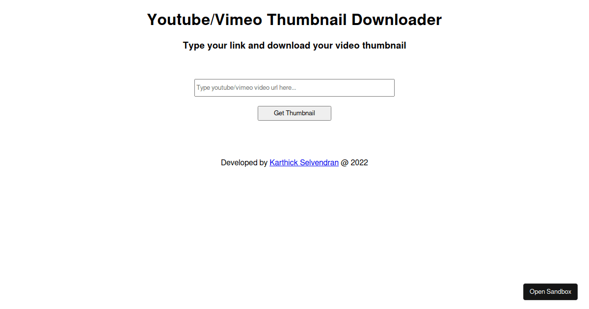 youtube-thumbnail-downloader - Codesandbox