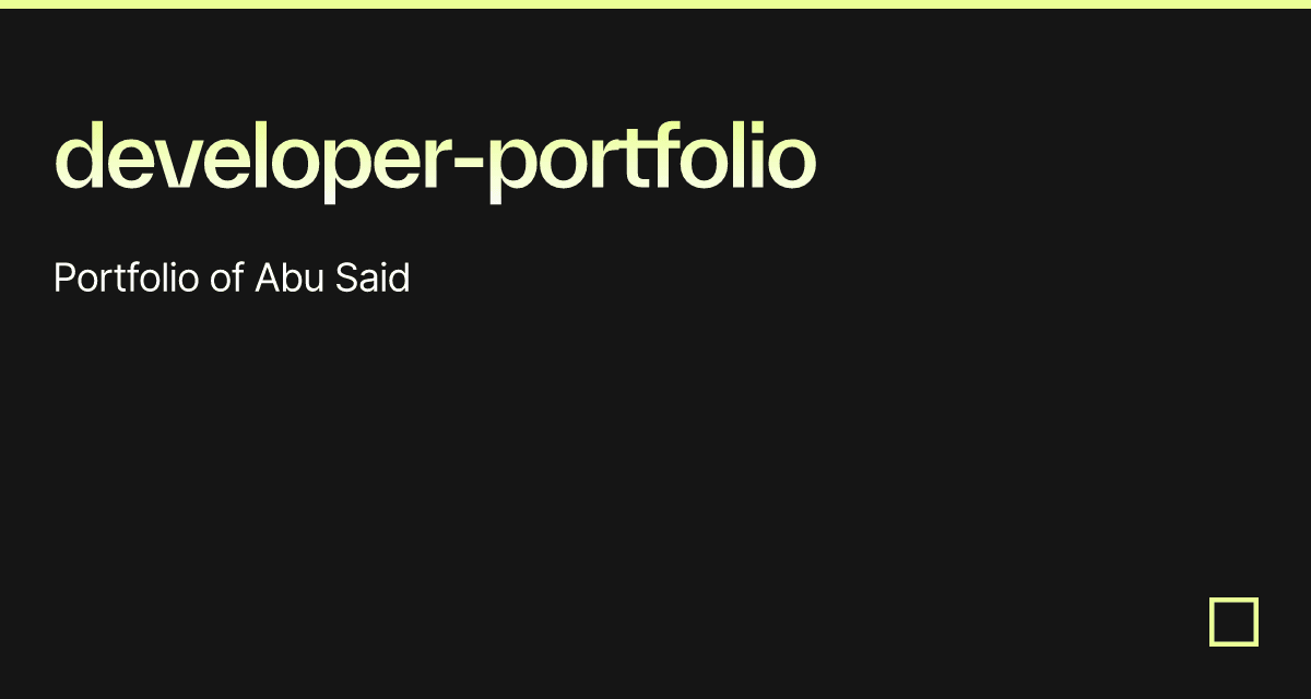developer-portfolio - Codesandbox